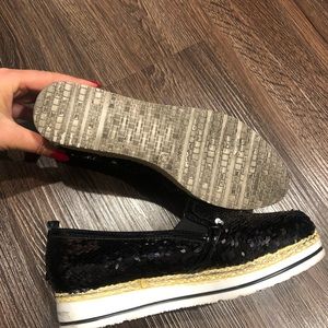 moca | Shoes | Moca Black Sequin Sneakers Espadrilles 75 | Poshmark